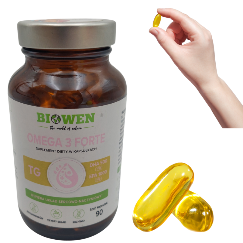 Biowen Omega 3 Forte TG – 1000 mg EPA + 500 mg DHA – 90 kapsułek | Z ...